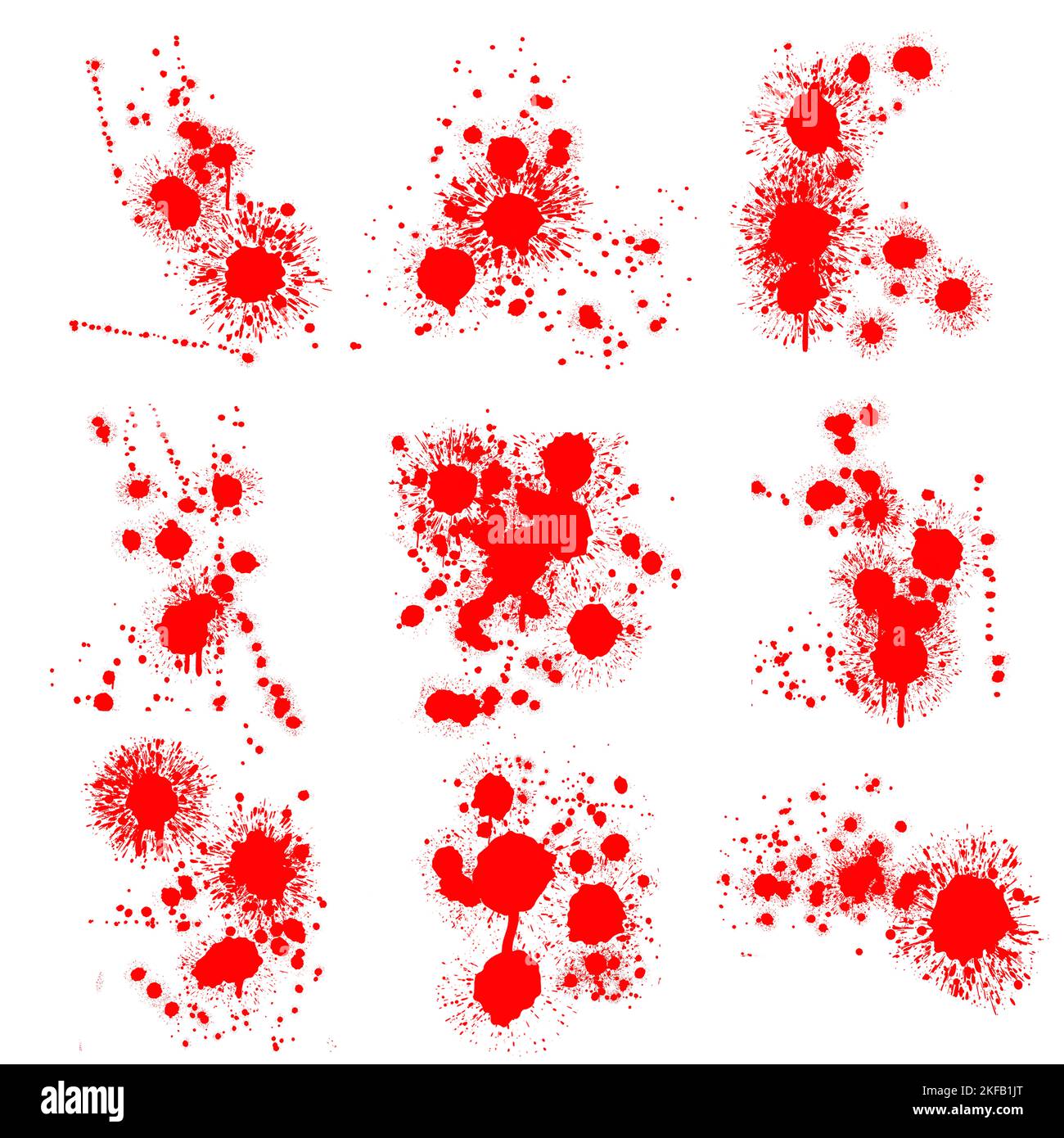 Realistic blood isolated on white background. Drops of blood and ...