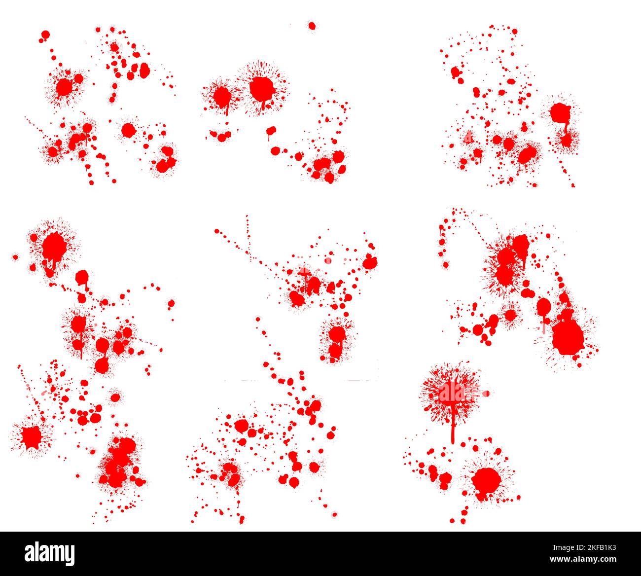 Realistic blood isolated on white background. Drops of blood and ...