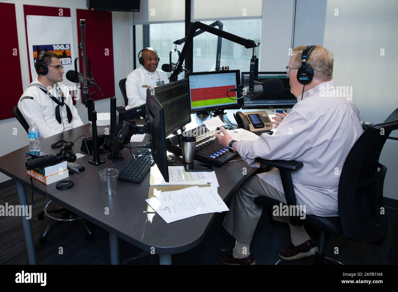 Andy Rent, right, interviews Master Chief Hospital Corpsman Phillip ...