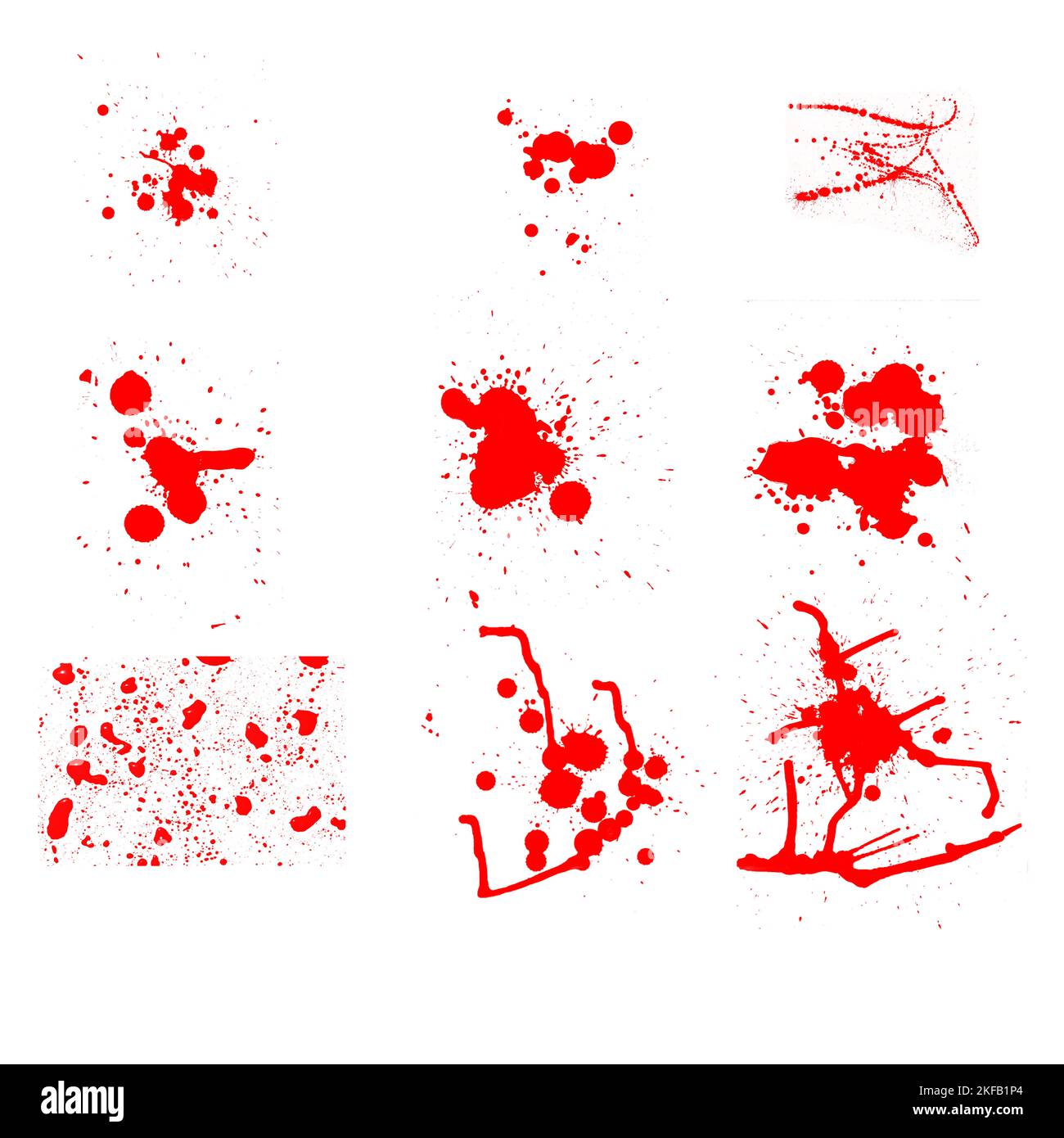 Realistic blood isolated on white background. Drops of blood and ...