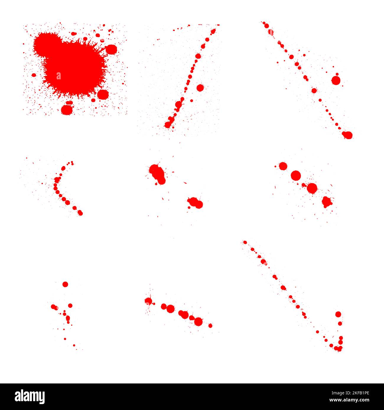 Realistic blood isolated on white background. Drops of blood and ...