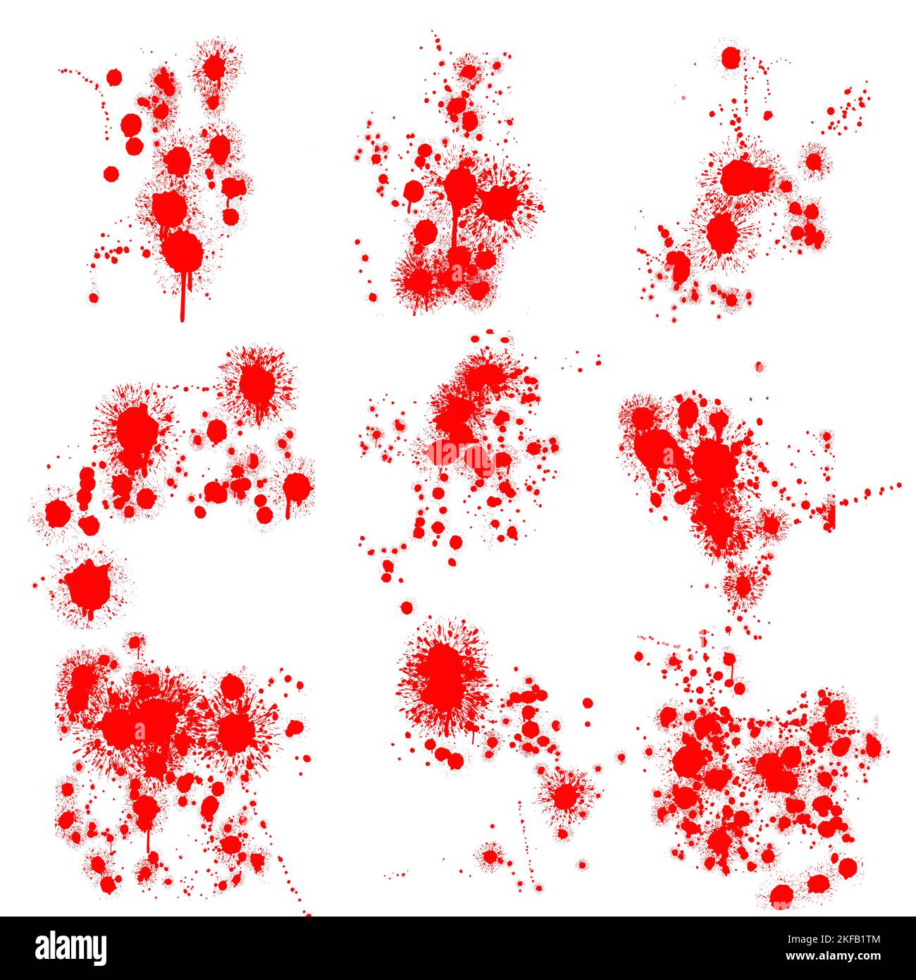 Realistic blood isolated on white background. Drops of blood and ...