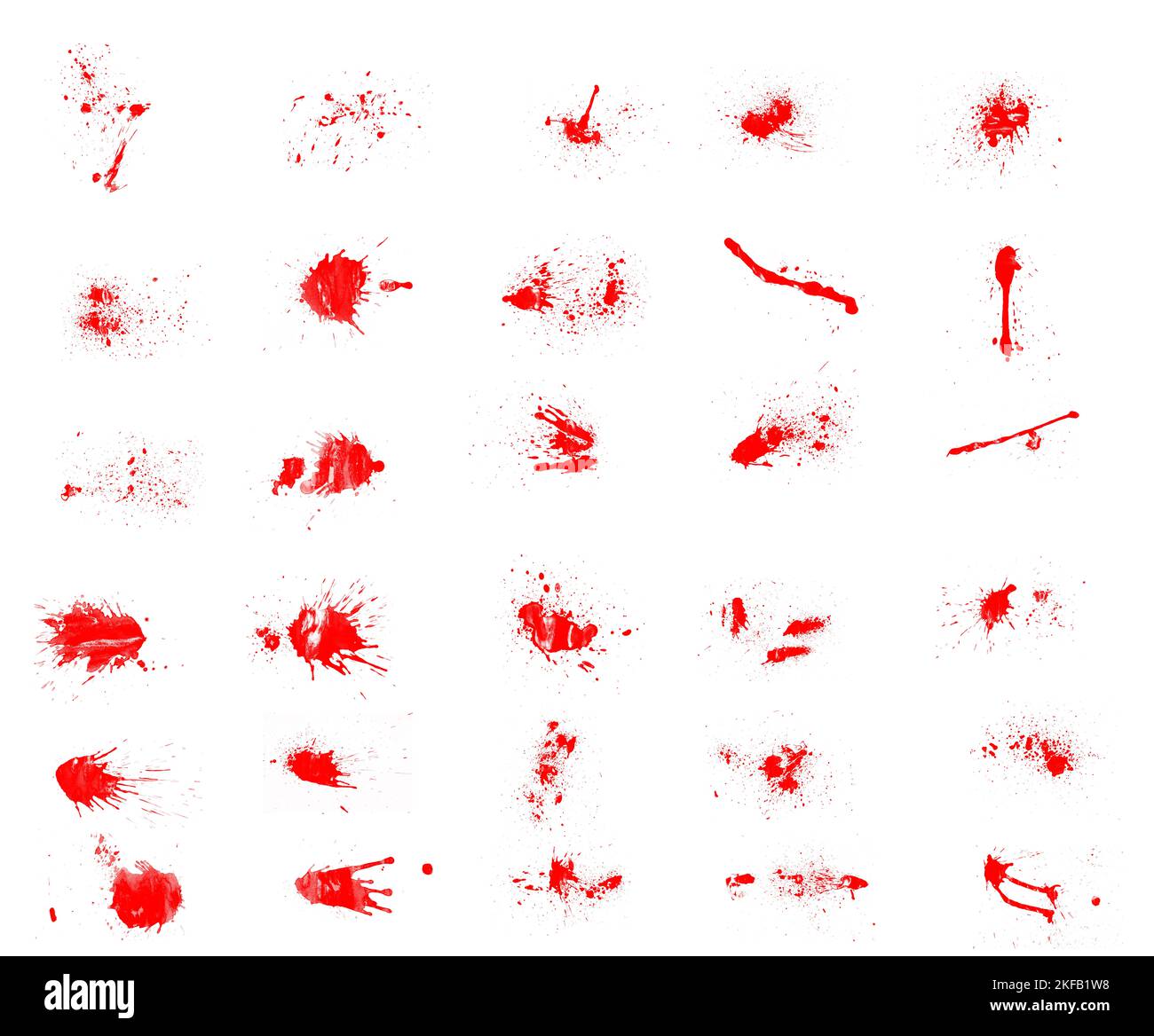 Realistic blood isolated on white background. Drops of blood and ...