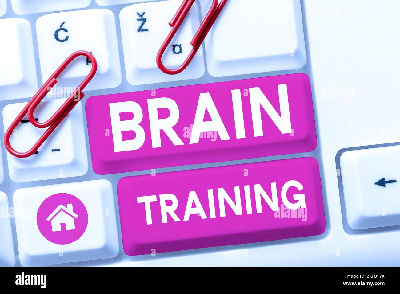 Text caption presenting Brain Training. Word for mental activities to maintain or improve ...