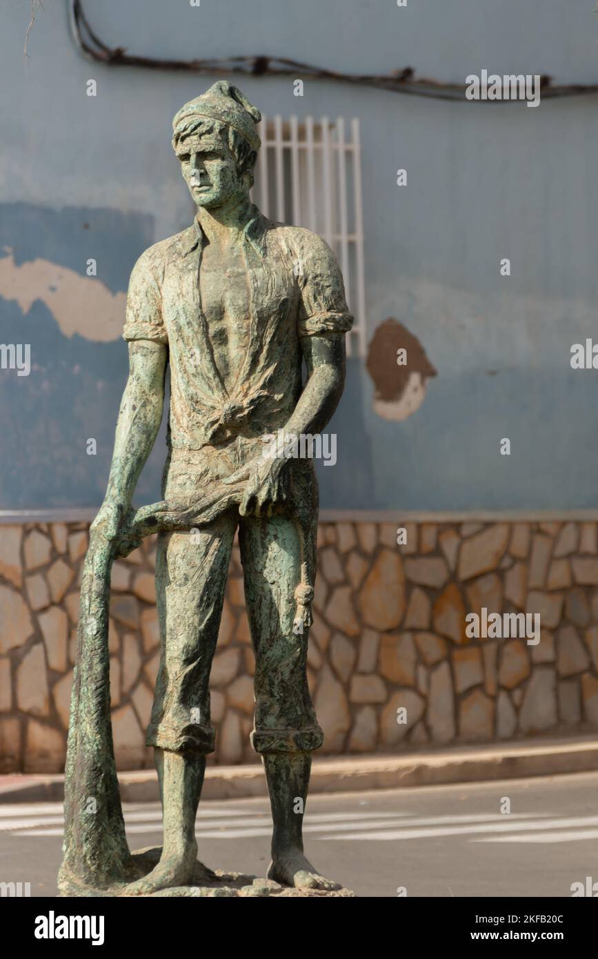 CARTAGENA, SPAIN - 20 SEPTEMBER 2022 Monument in honour of fishermen ...