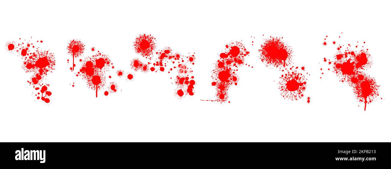 Realistic blood isolated on white background. Drops of blood and ...