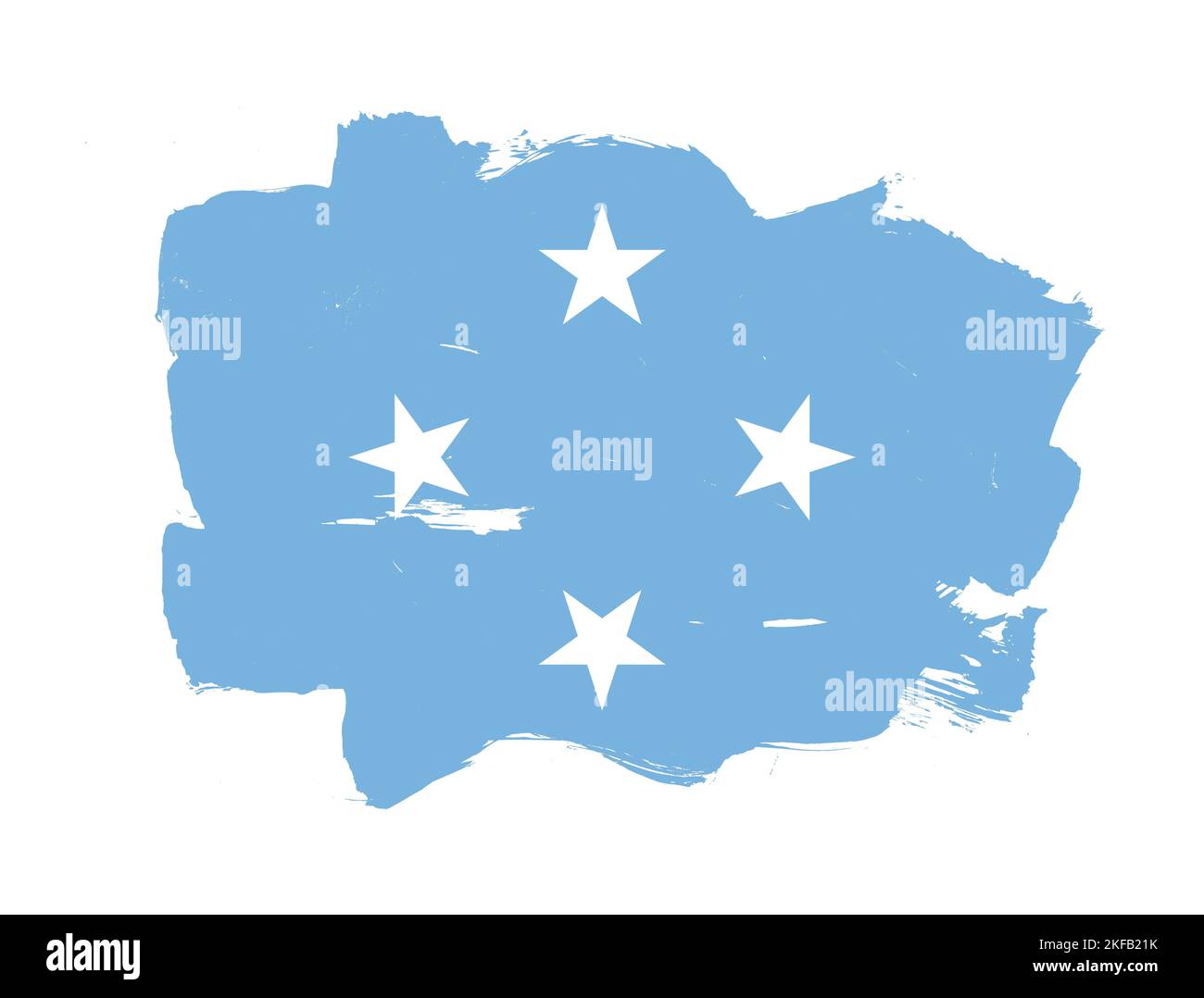 Painted flag of federated states of micronesia with stroke brush effect ...