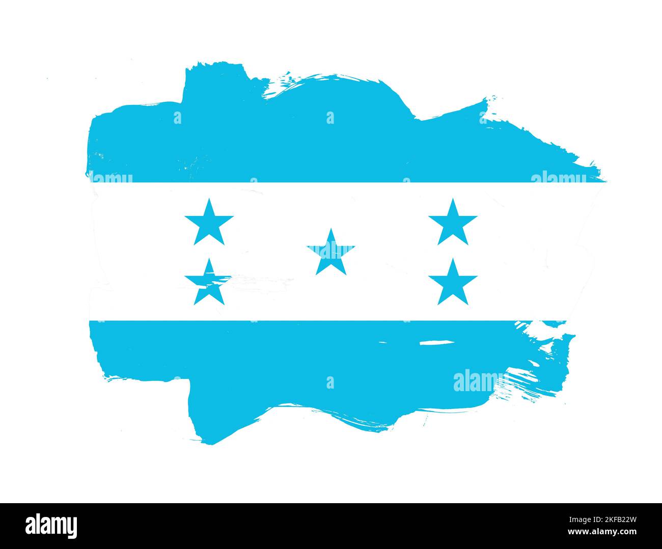 Painted flag of honduras with stroke brush effect on white background ...