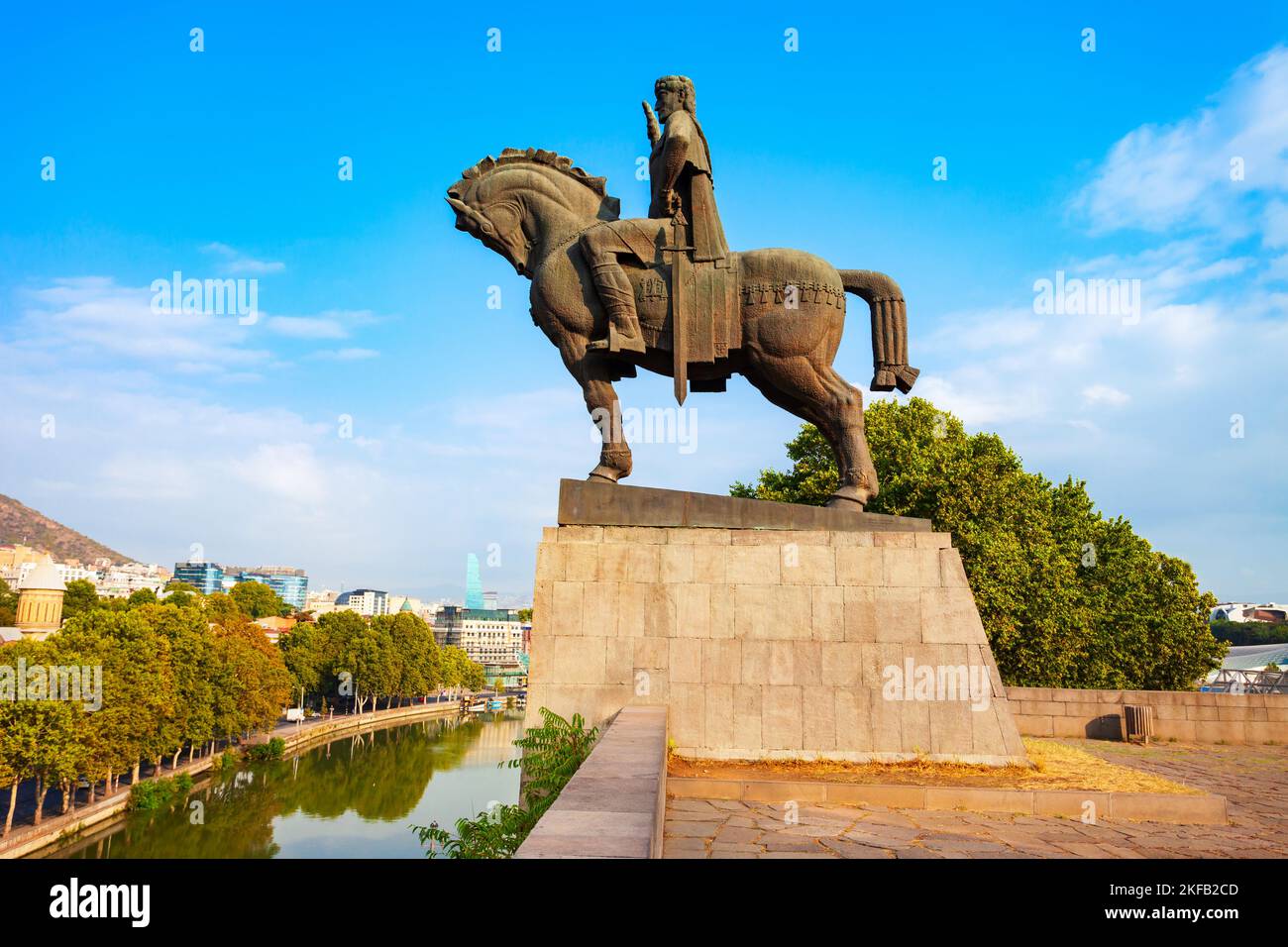 Tbilisi, Georgia - August 31, 2021: King Vakhtang Gorgasali Statue near ...