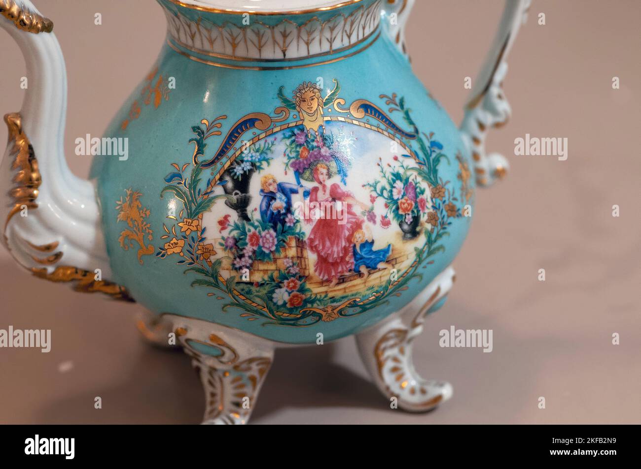 Antique, Hand Painted, Porcelain tea service set Stock Photo - Alamy