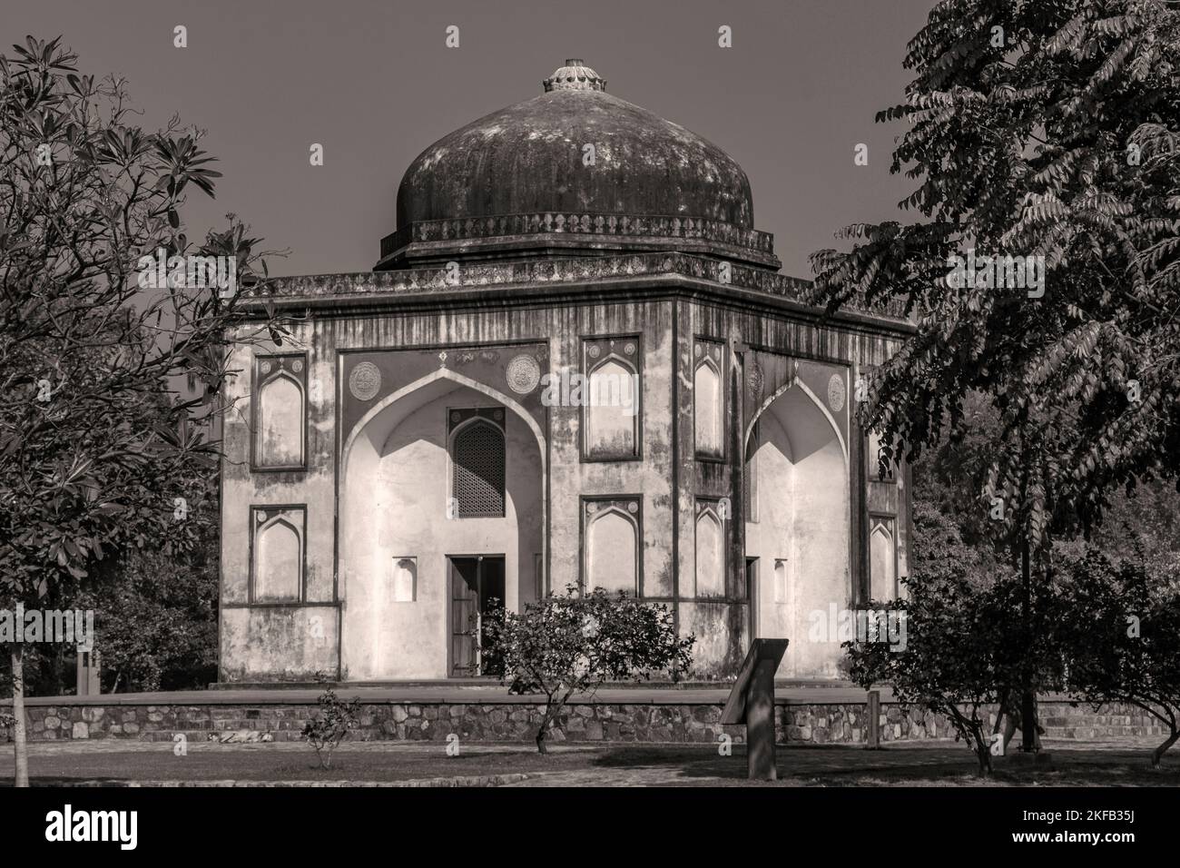 Sunder Burj in Black and White at Sunder Nursery in Delhi in India ...