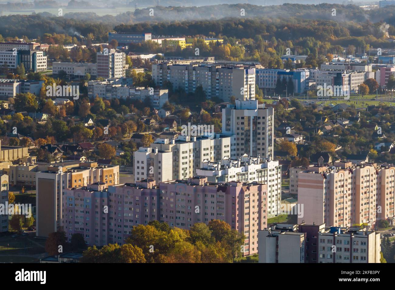 panoramic aerial view of a huge residential complex with high-rise ...