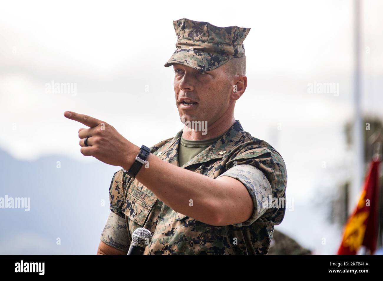 U.S. Marine Corps Maj. Scott Siska, company commander, Marine Wing ...