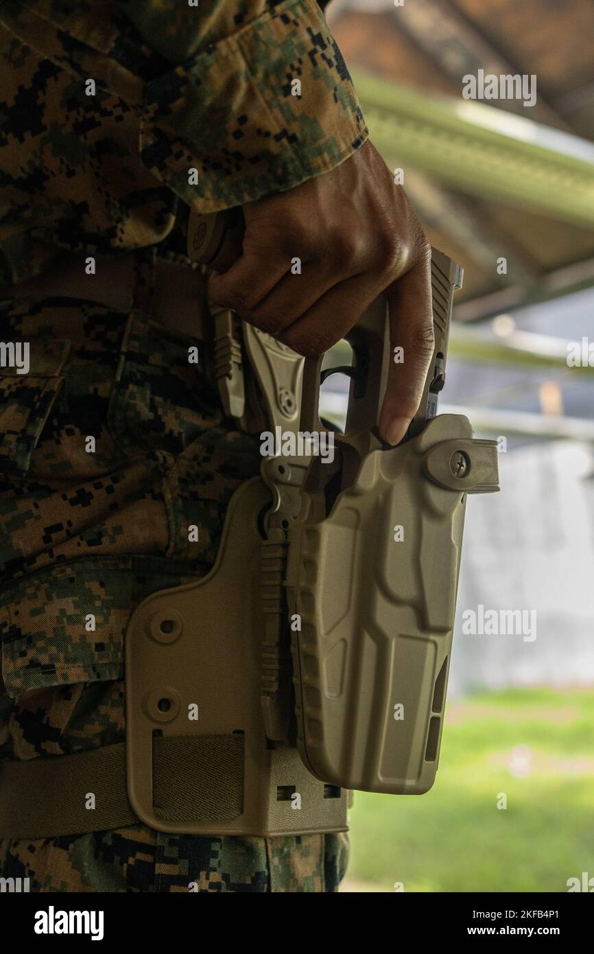 U.S. Marine Corps Lance Cpl. Kevin Brookins, combat graphics specialist, Headquarters and ...