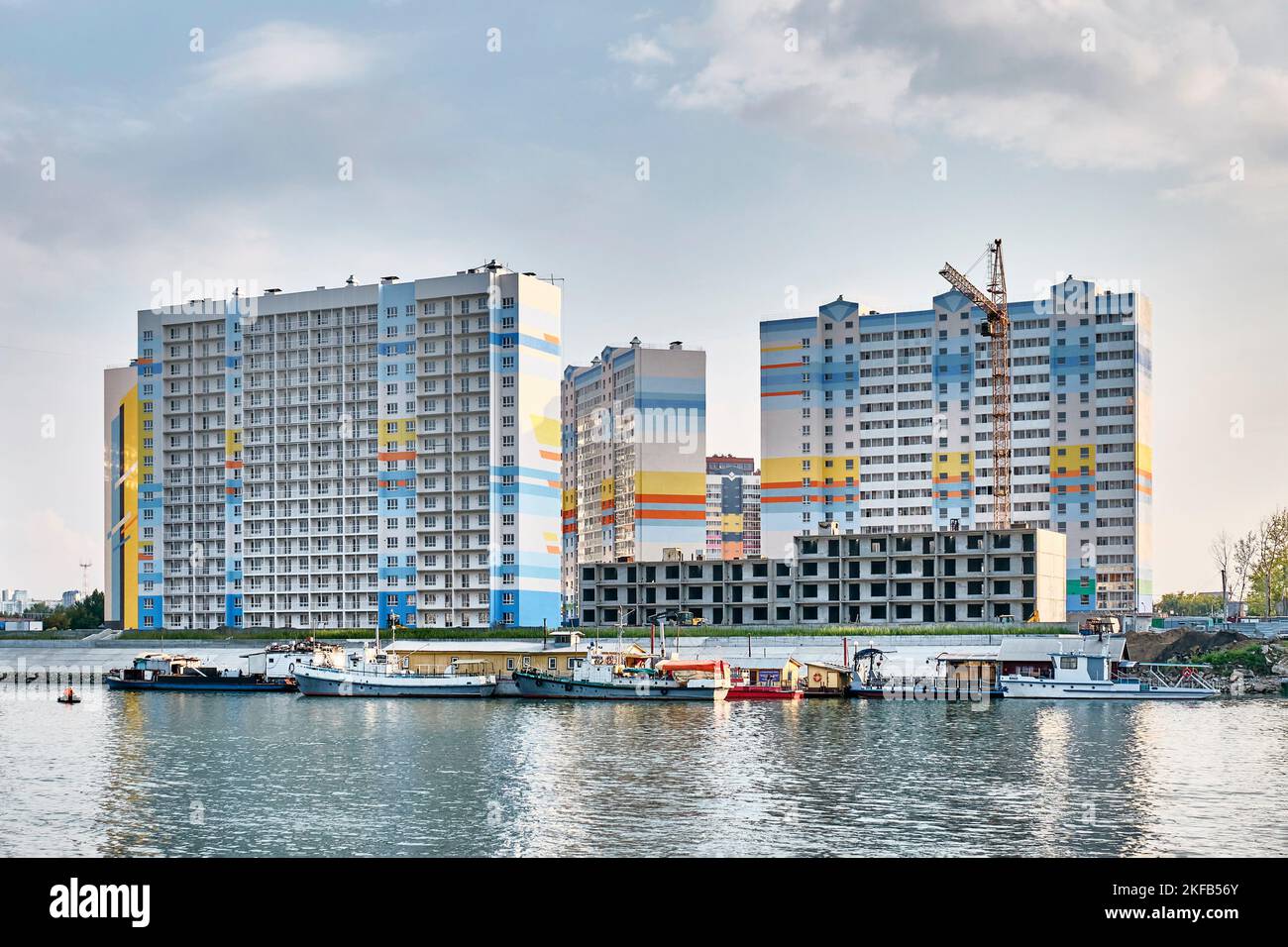 Novosibirsk, Russia - August 19, 2022: Modern new residential complex ...