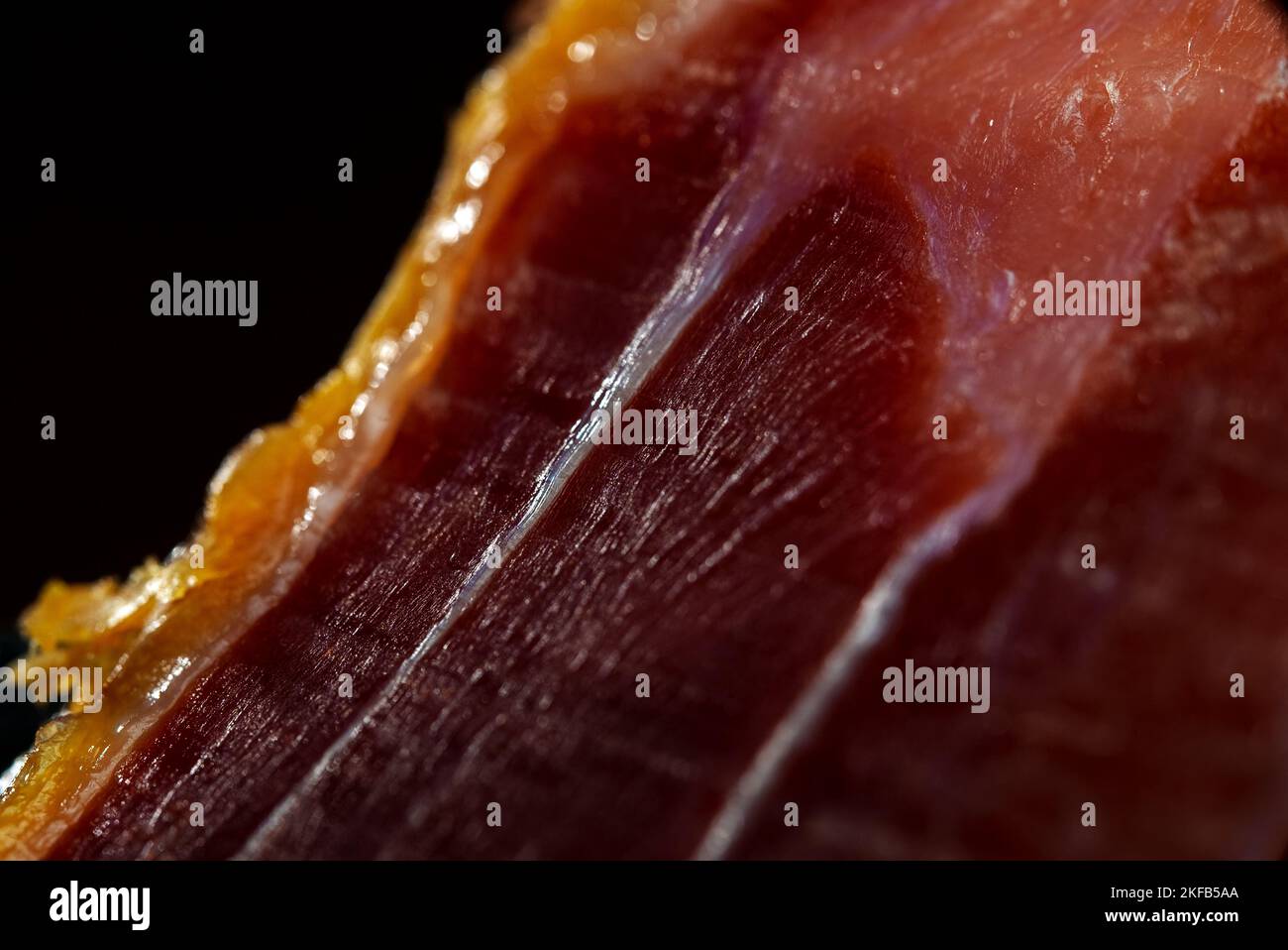 Dry-cured spanish ham Jamon. Close-up view Stock Photo - Alamy