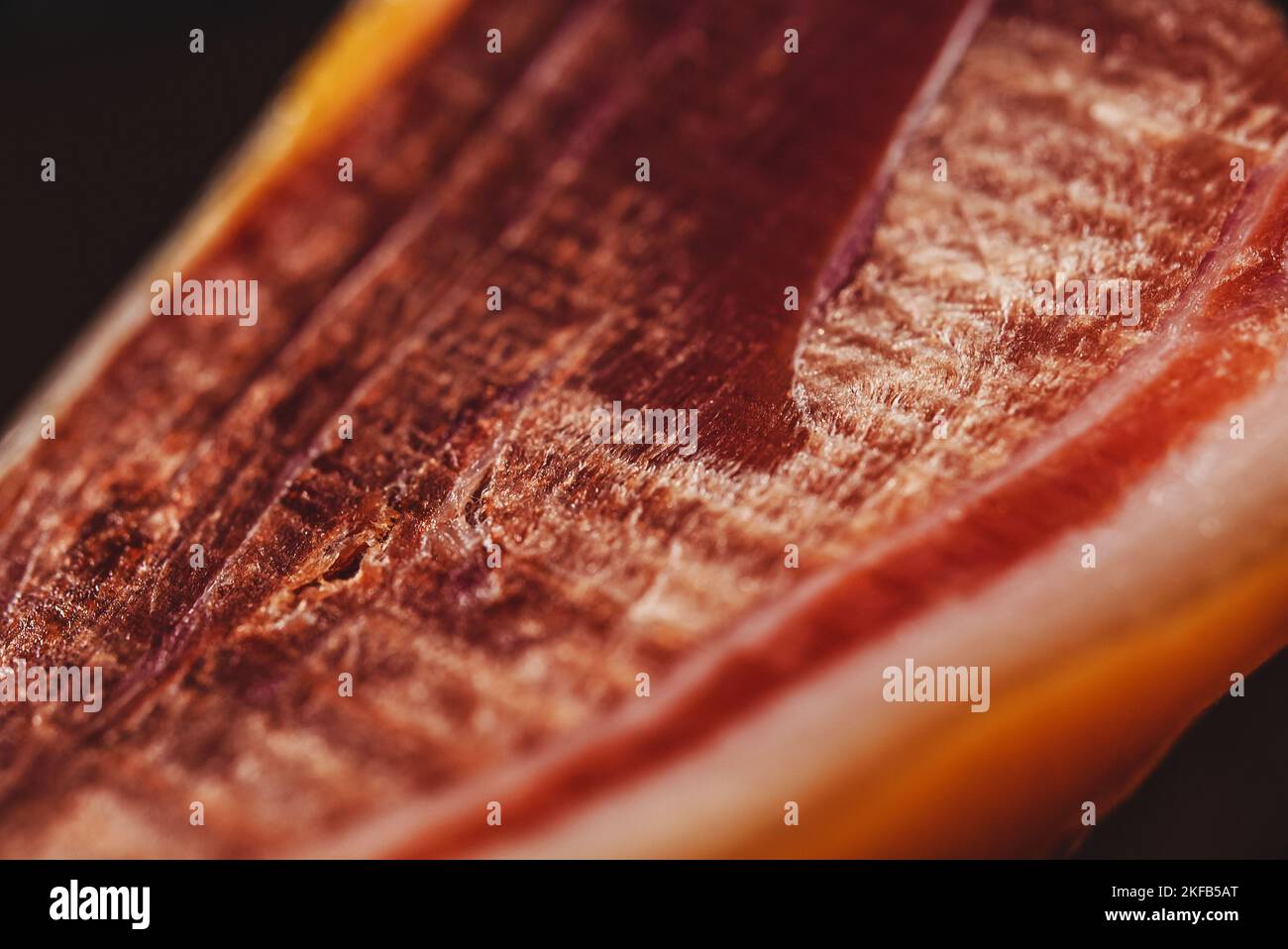 Dry-cured spanish ham Jamon. Close-up view Stock Photo - Alamy