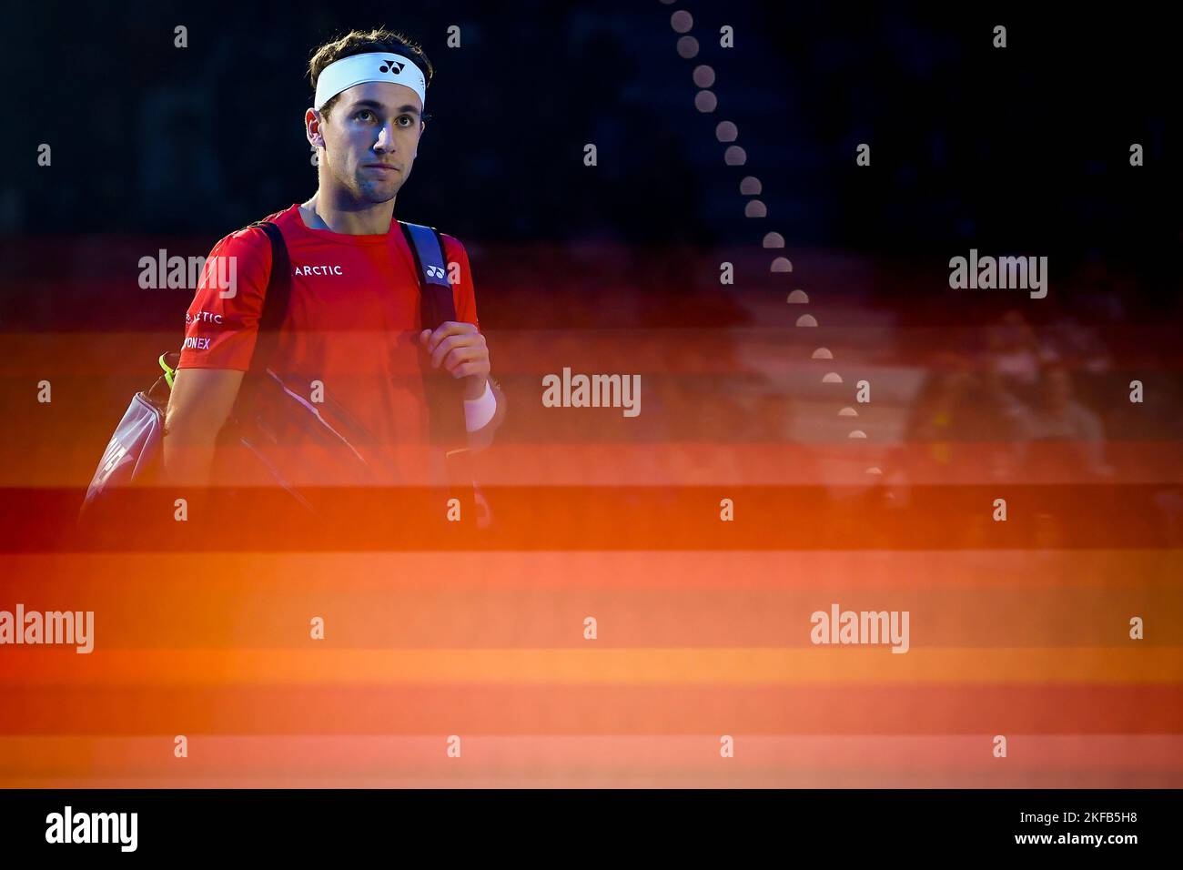 Turin, Italy. 17 November 2022. Casper Ruud of Norway looks on prior to ...