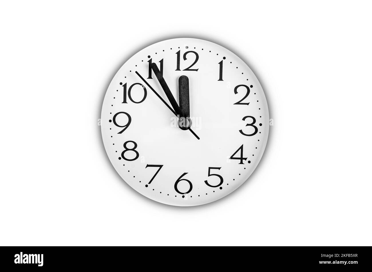Wall white clock isolated on a white background Stock Photo - Alamy
