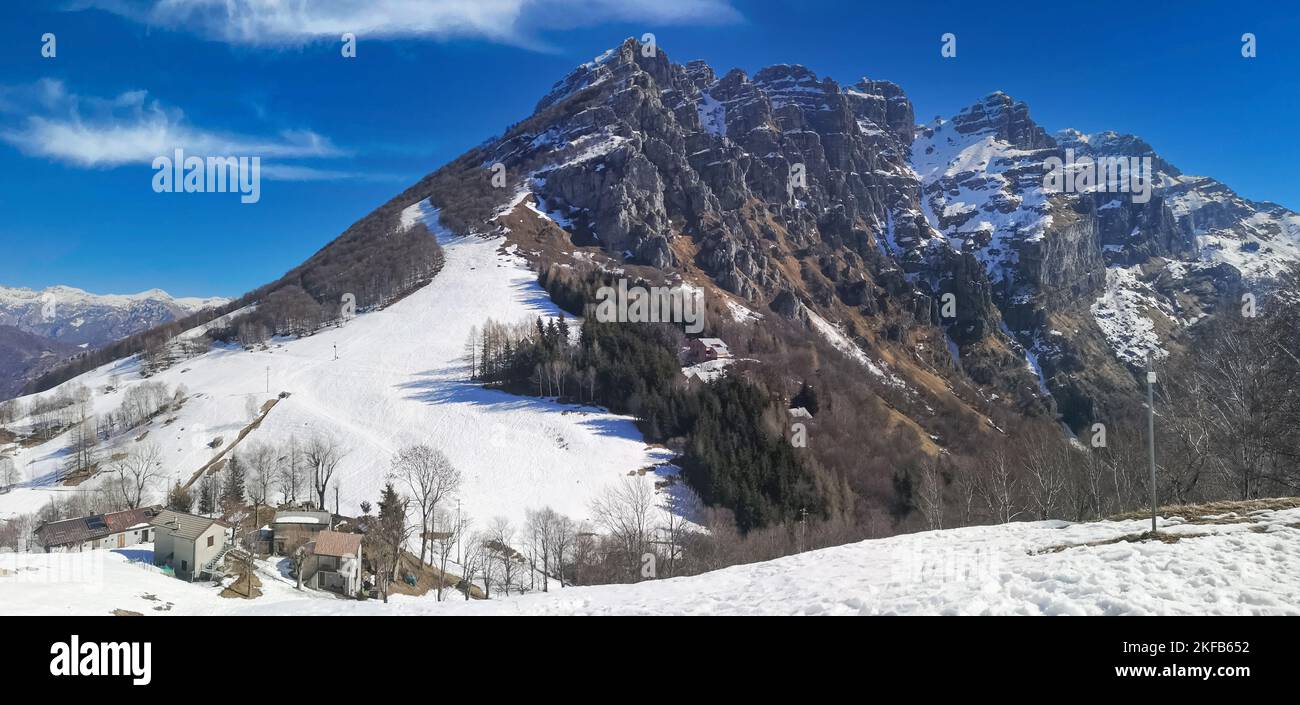 Extra wide view of the Mount Resegone Stock Photo - Alamy