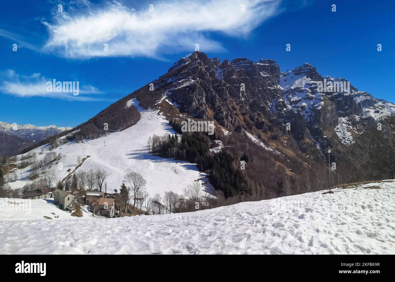 Extra wide view of the Mount Resegone Stock Photo - Alamy