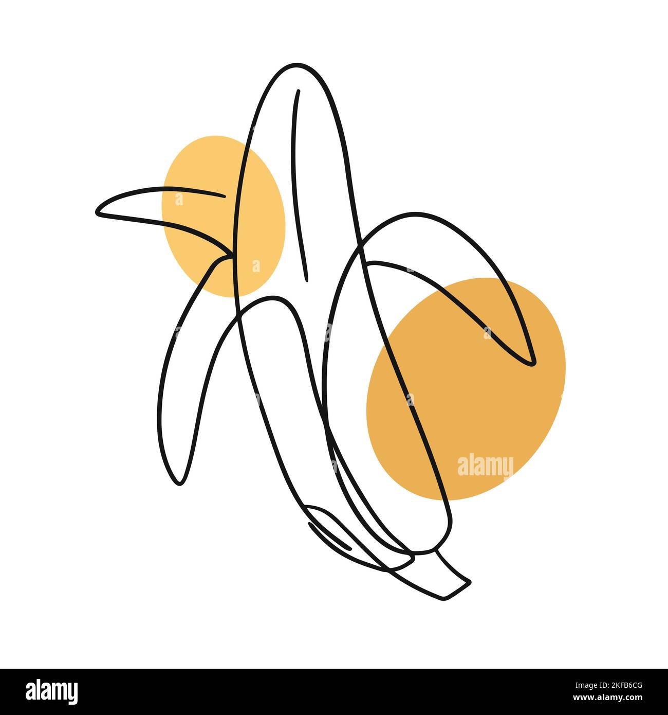 Banana One line organic drawing, fruit logo design Stock Vector Image ...