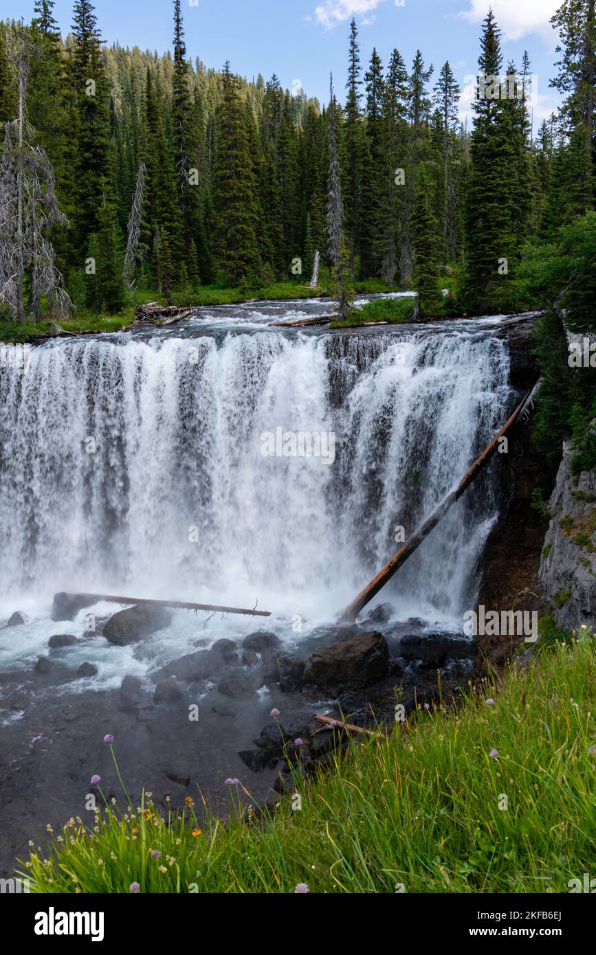 A view of Iris Falls along the Bechler River in the SW portion of ...