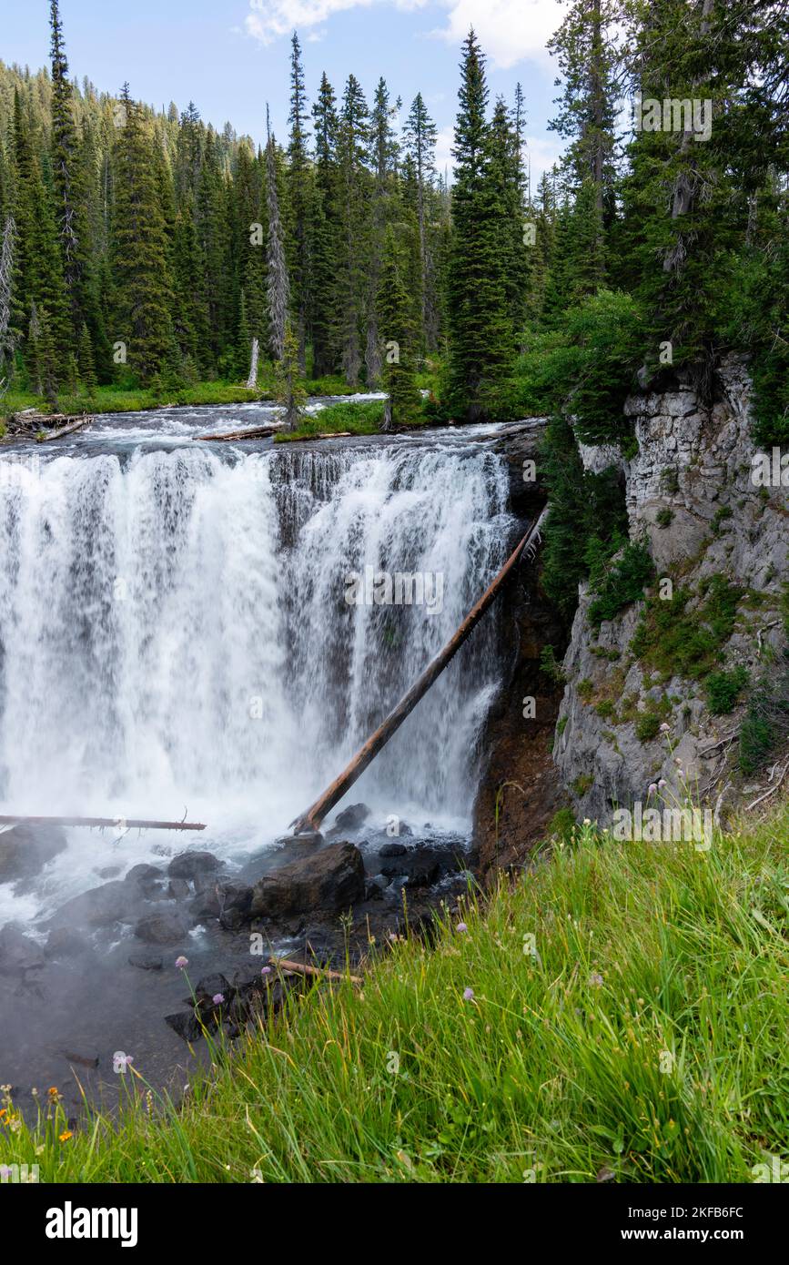 A view of Iris Falls along the Bechler River in the SW portion of ...