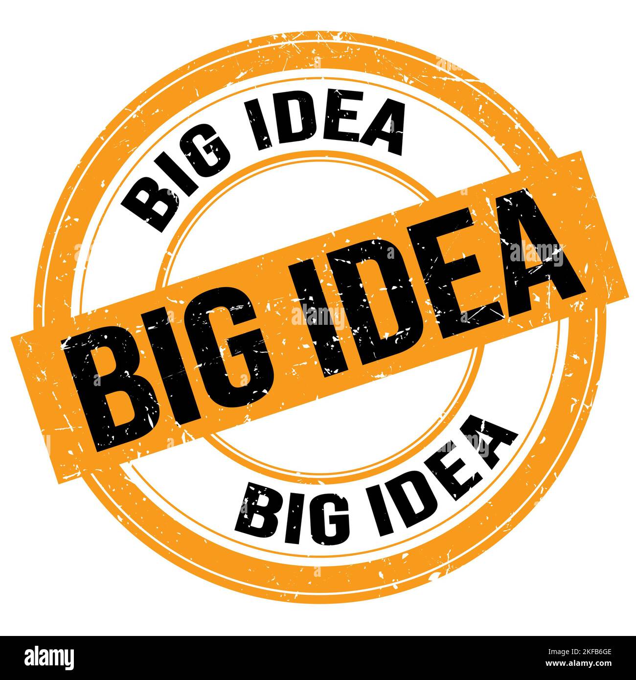 BIG IDEA text written on orange-black round grungy stamp sign Stock ...