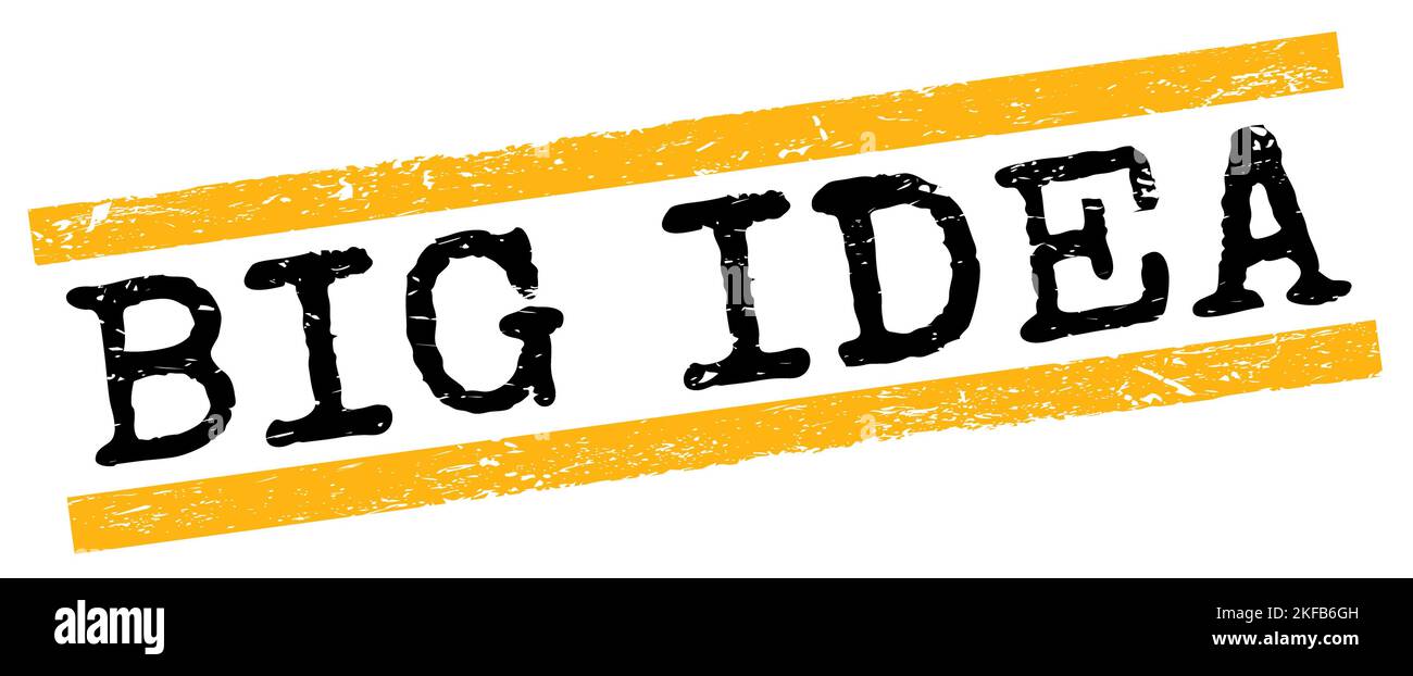 BIG IDEA text written on yellow-black grungy lines stamp sign Stock ...