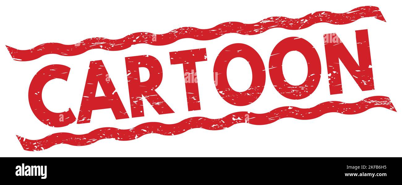 CARTOON text written on red lines stamp sign Stock Photo - Alamy