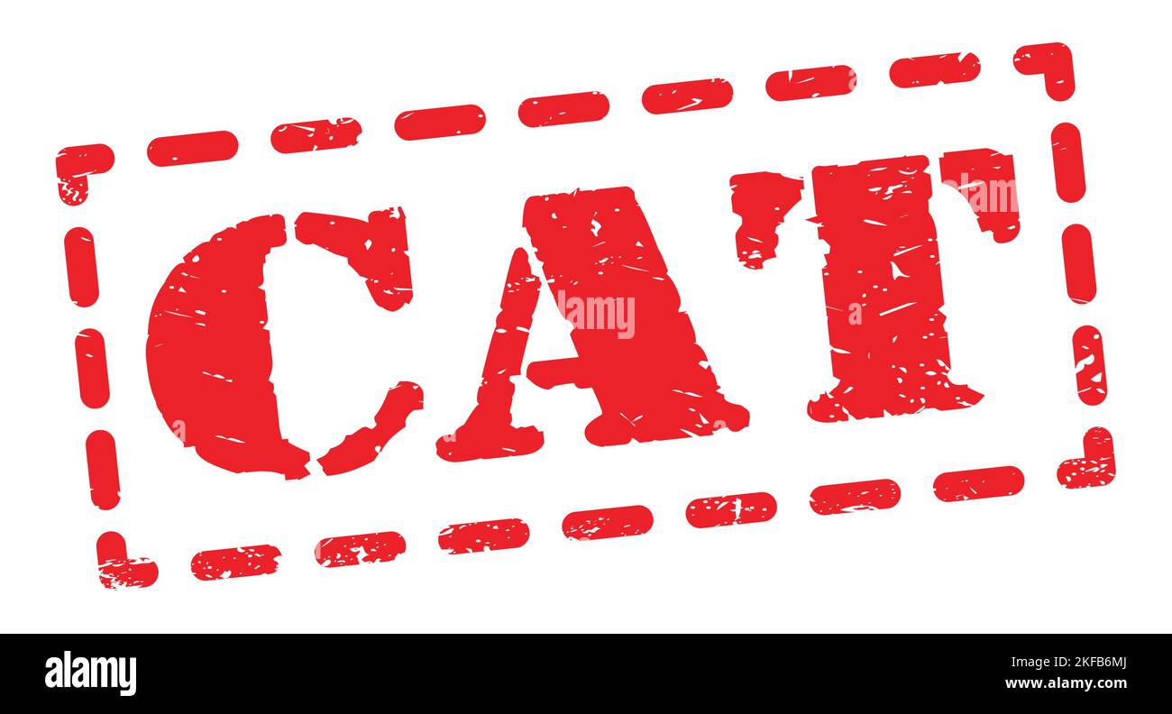 CAT text written on red dash stamp sign Stock Photo - Alamy