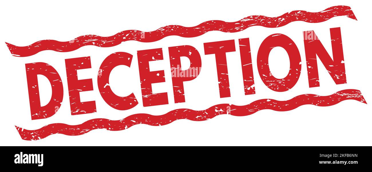 DECEPTION text written on red lines stamp sign Stock Photo - Alamy