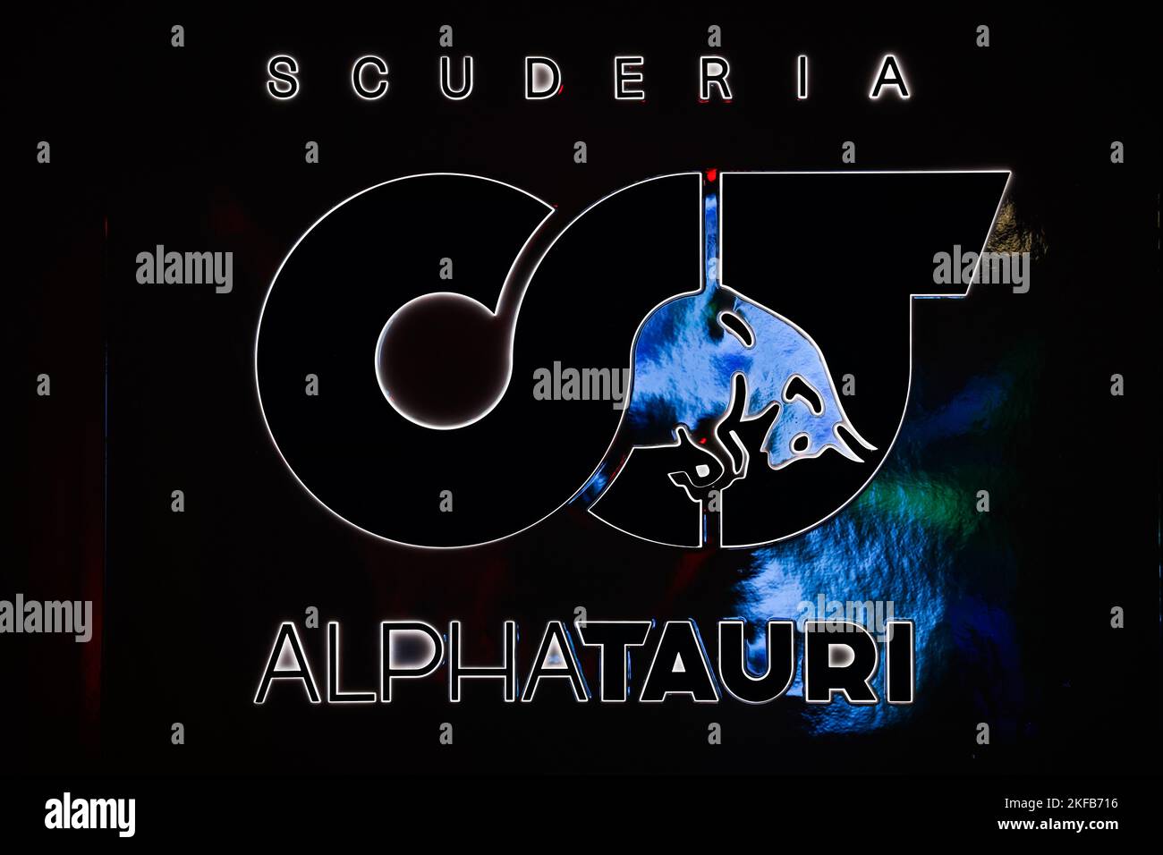 Scuderia AlphaTauri logo during the Formula 1 Etihad Airways Abu Dhabi ...