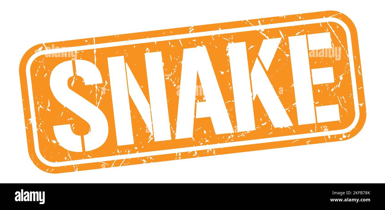 SNAKE text written on orange grungy stamp sign Stock Photo - Alamy
