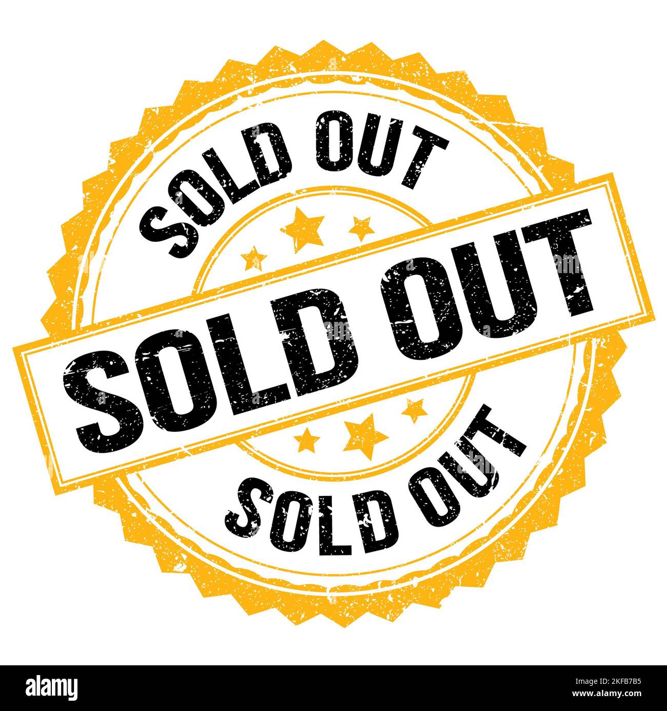SOLD OUT text written on yellow-black round stamp sign Stock Photo - Alamy