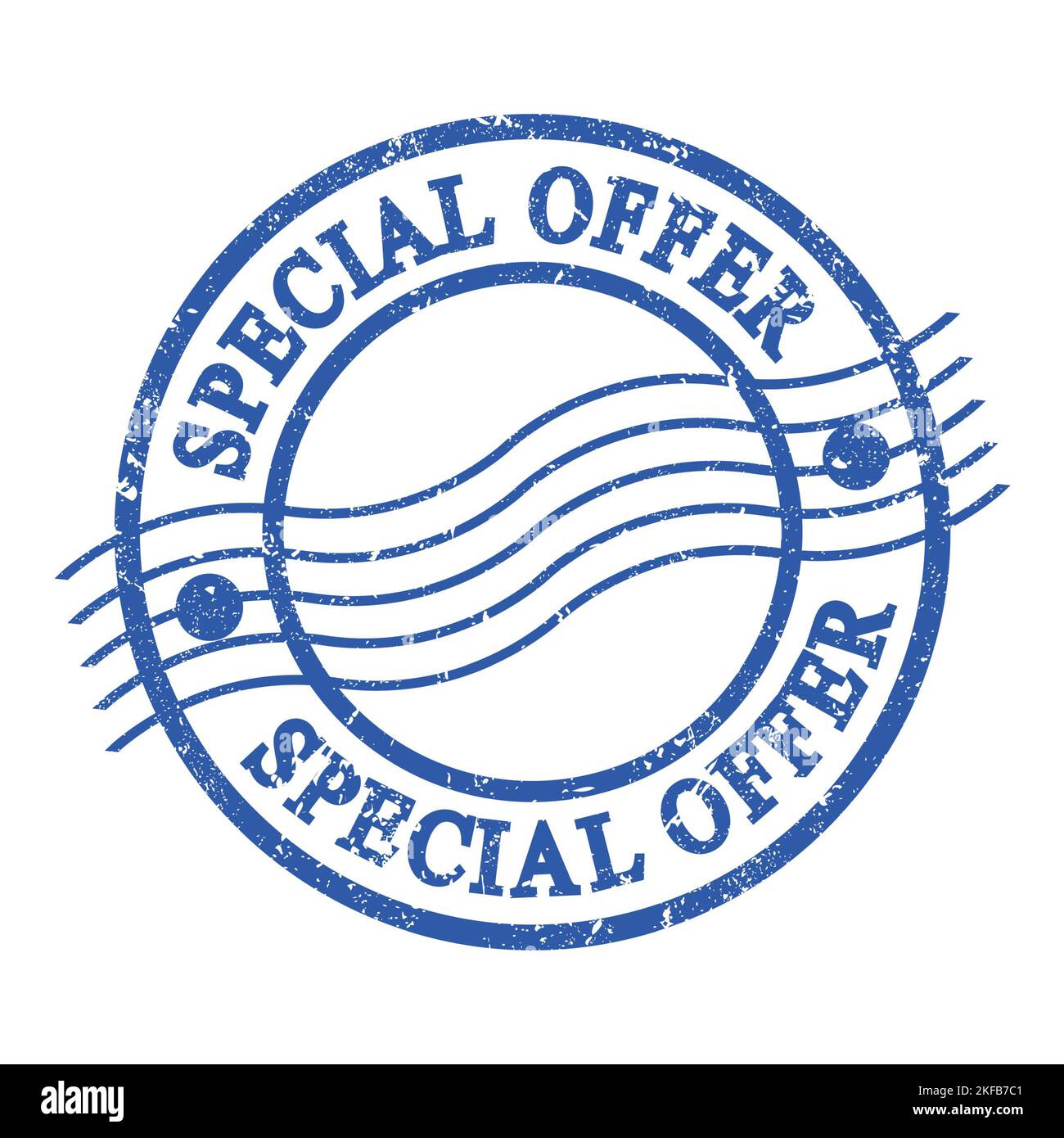 SPECIAL OFFER, text written on blue grungy postal stamp Stock Photo - Alamy