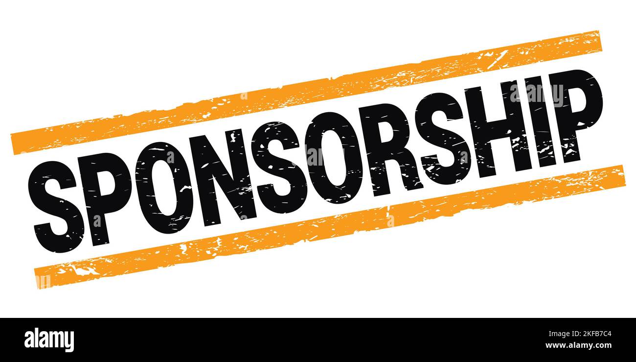 SPONSORSHIP text written on black-orange rectangle stamp sign Stock ...