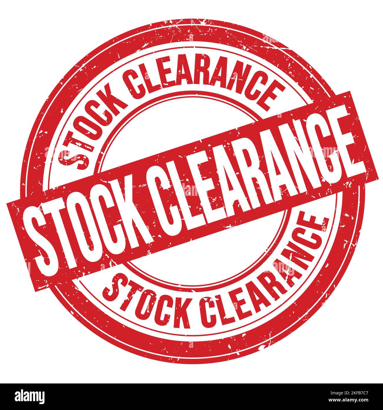 STOCK CLEARANCE text written on red round grungy stamp sign Stock Photo ...