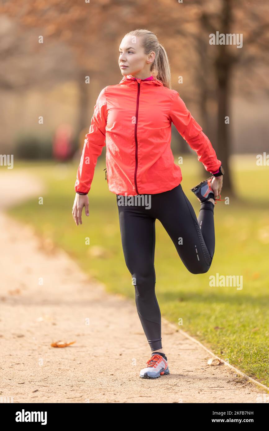 Woman relaxing leg muscles hi-res stock photography and images - Alamy