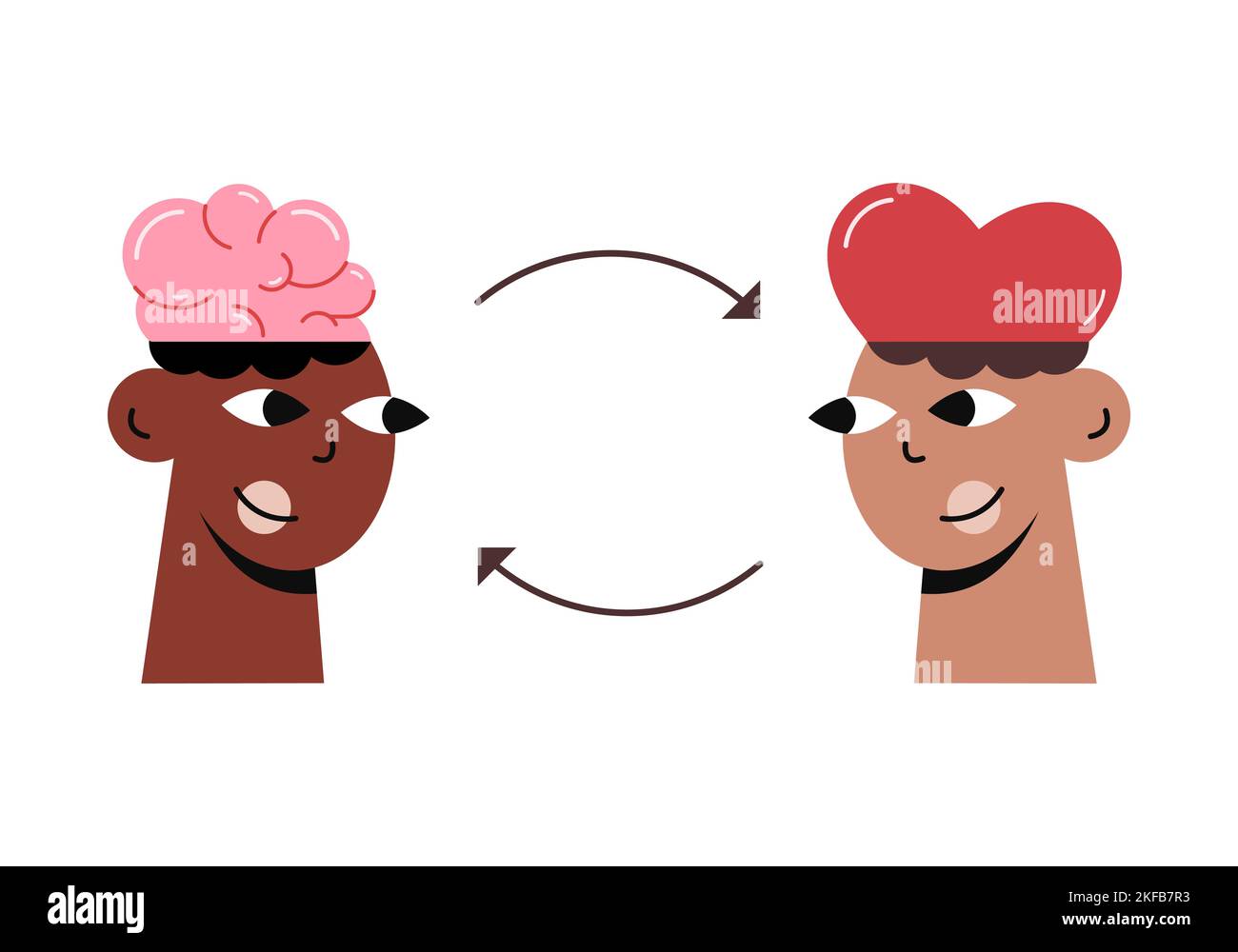 Brain heart vector illustration Cut Out Stock Images & Pictures - Alamy