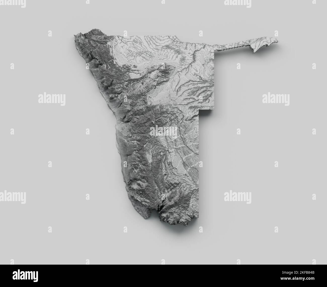 A 3d illustration of Namibia Map Flag Shaded relief Color Height map on ...