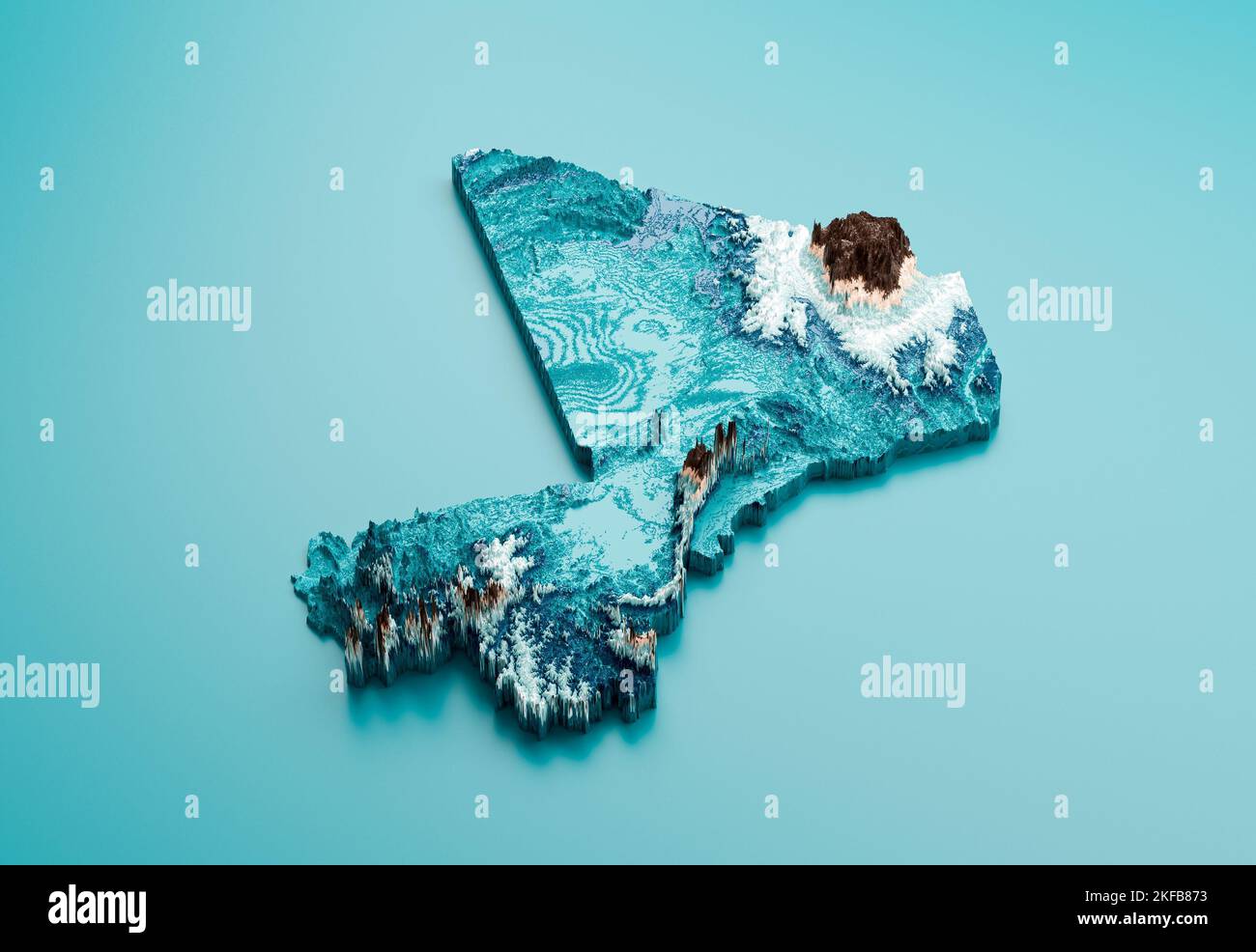 A Topographic Mali Map Hypsometric Mali Elevation tint Spectral Shaded ...