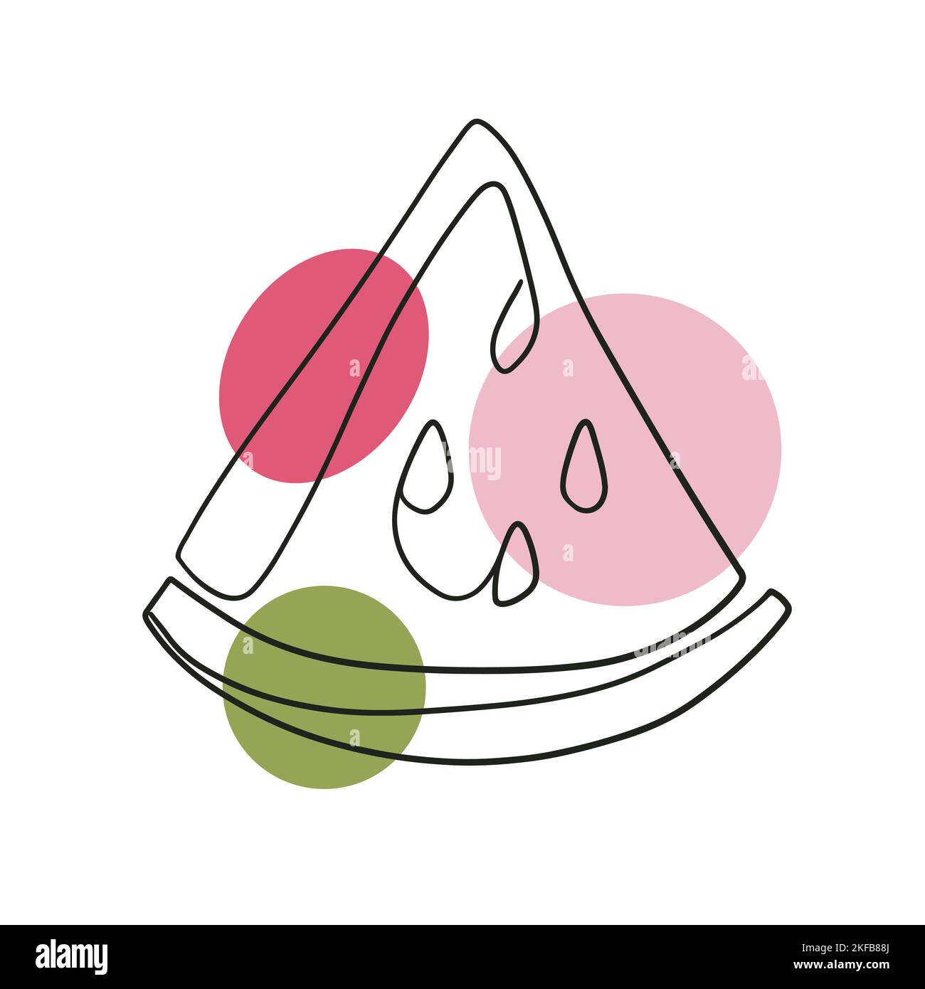 Watermelon One line organic drawing Stock Vector Image & Art - Alamy
