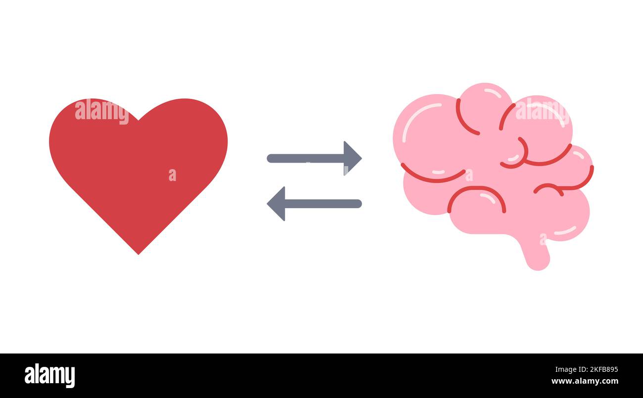 Brain heart balance. Simple flat vector illustration Stock Vector Image ...