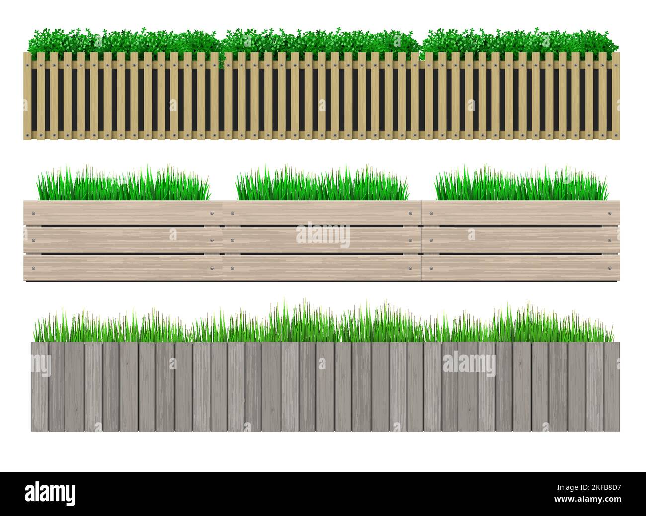Set of modern fences and walls for the landscape Stock Vector Image ...