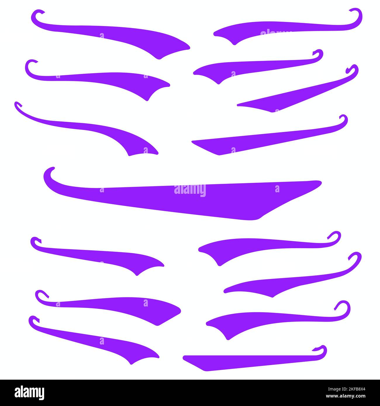 Purple Swirls Swoosh Marks with Vector Hand Drawn Highlighter Accent ...