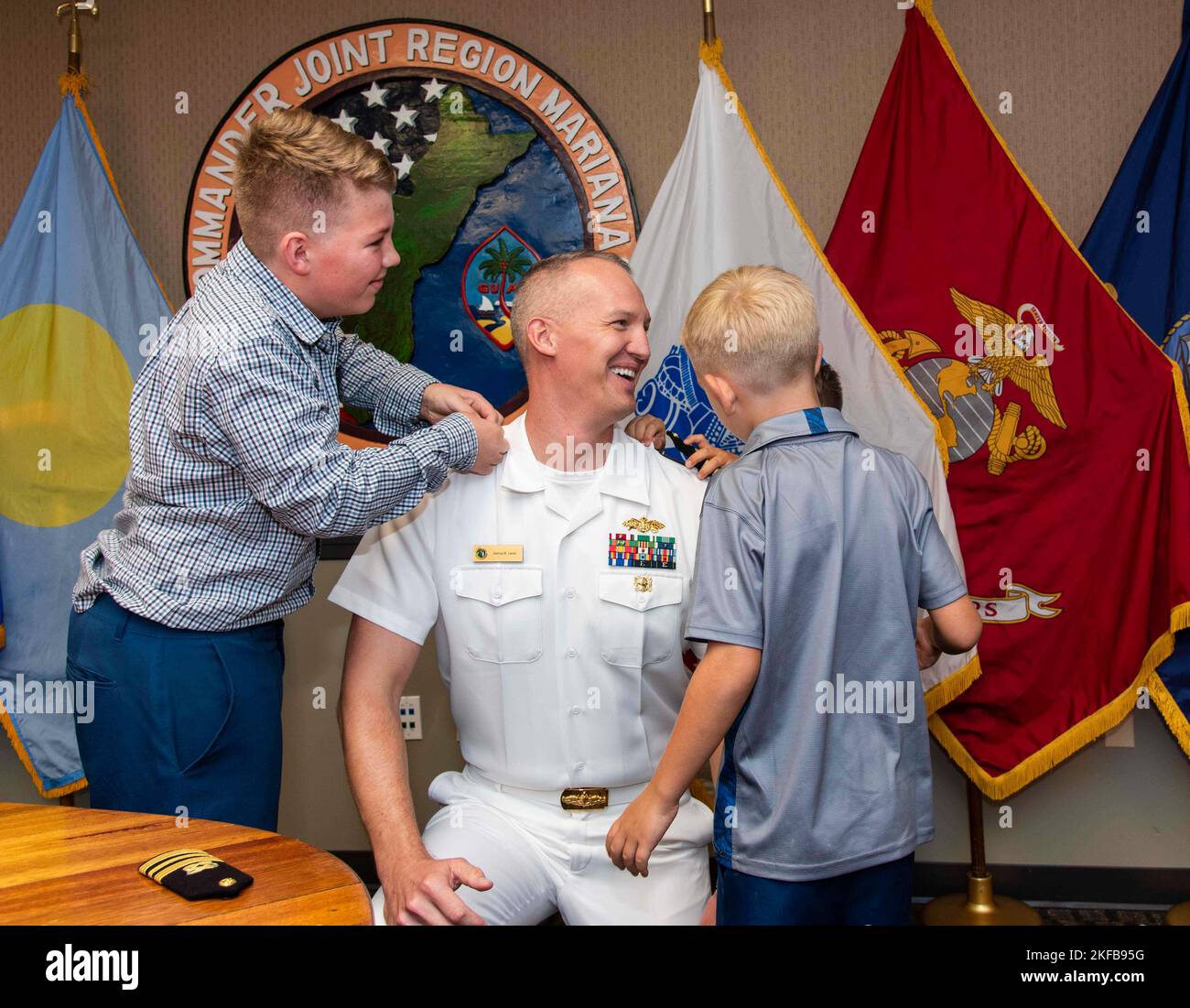 ASAN, Guam (Sept. 1, 2022) - U.S. Navy officers Lt. Cmdr. Roger Blake ...