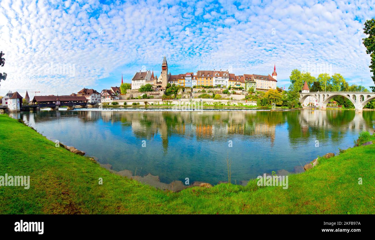Medieval village Bremgarten near Zurich, Canton Aargau, Switzerland ...