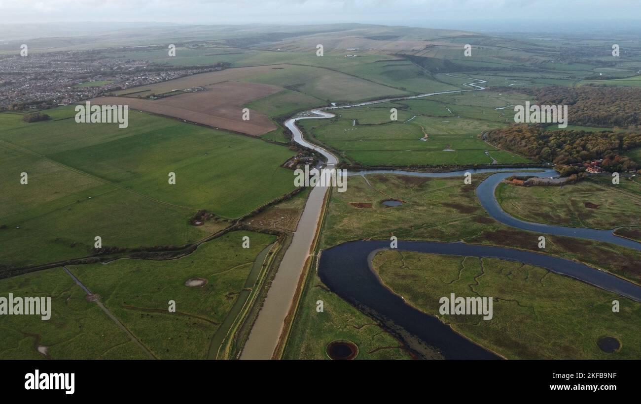 Aerial view of Cuckmere Haven, East Sussex UK Stock Photo - Alamy